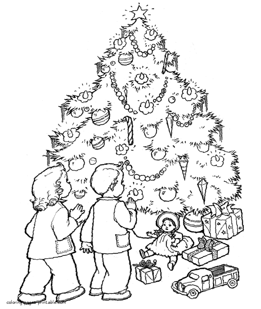 Christmas Tree Colouring Page