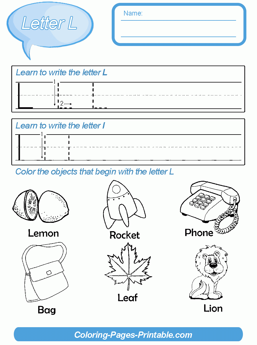 Beginning Consonant Sound Worksheets Letter L Worksheets Preschool 