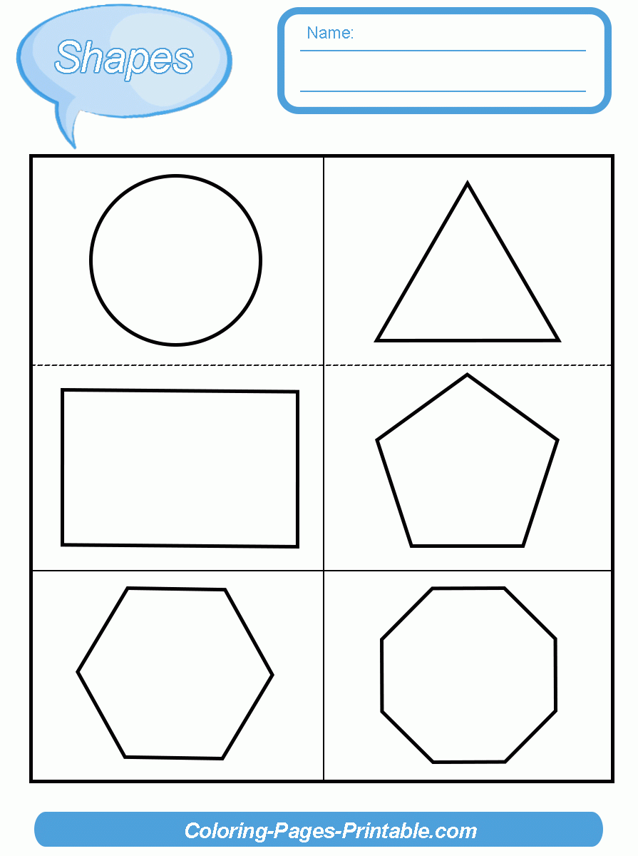 Free Printable Shapes Worksheets For Kindergarten COLORING PAGES 