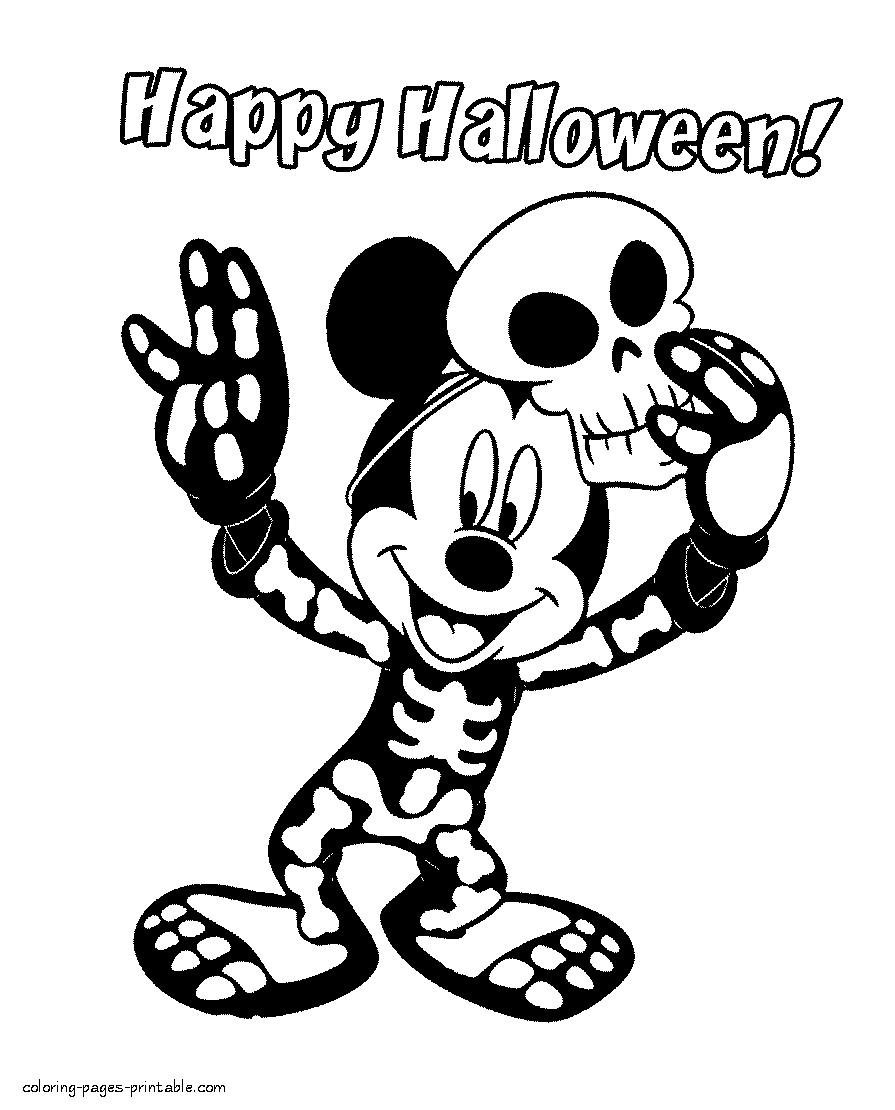 Disney Halloween Coloring Pages Mickey Mouse COLORING PAGES