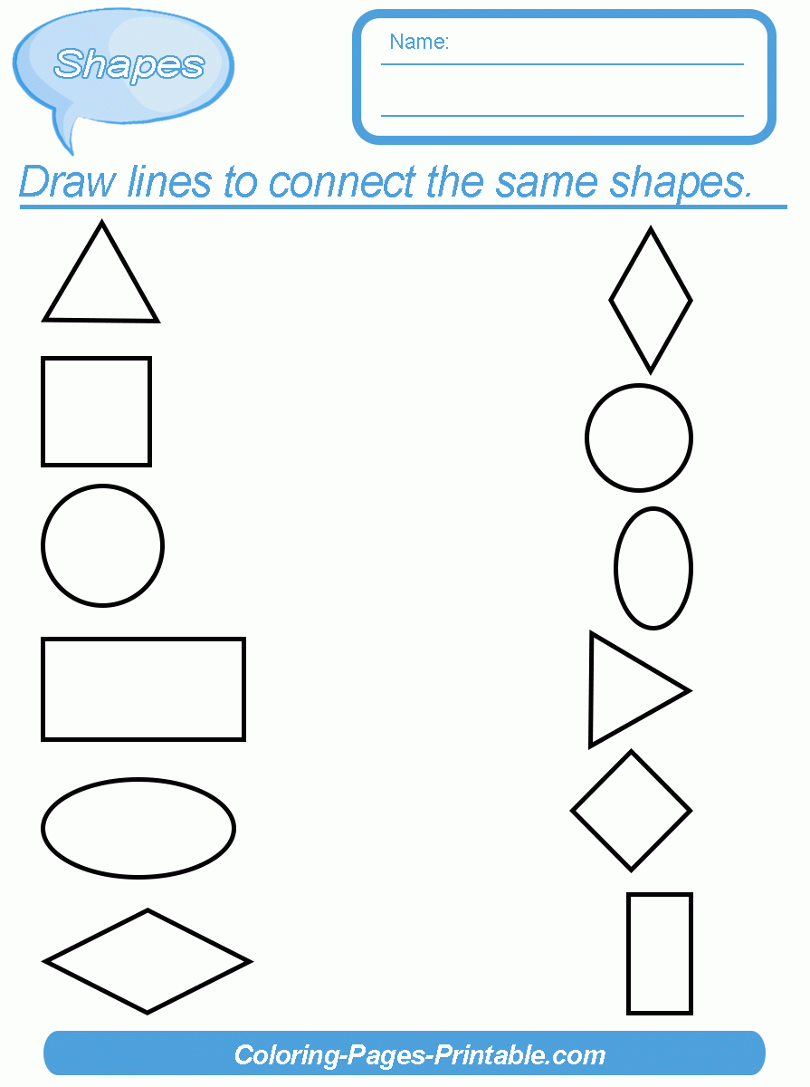 Shapes Worksheets For Kindergarten COLORING PAGES PRINTABLE COM
